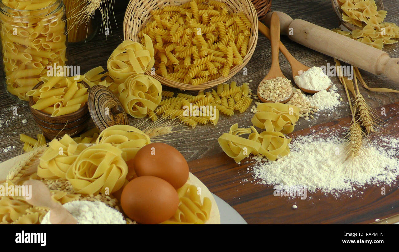 Italian Macaroni Pasta Uncooked Raw Food Photo Stock Photo - Alamy