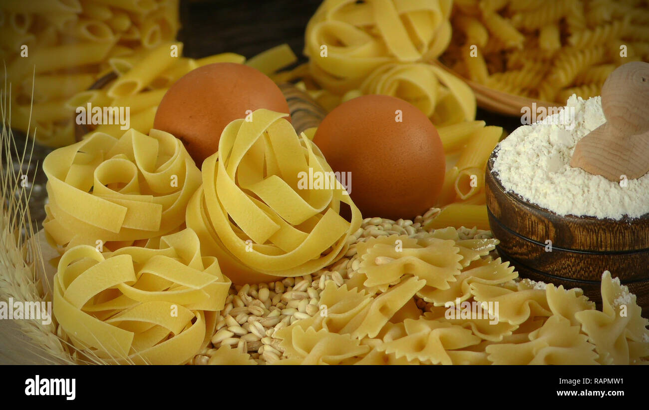 Italian Macaroni Pasta Uncooked Raw Food Photo Stock Photo - Alamy