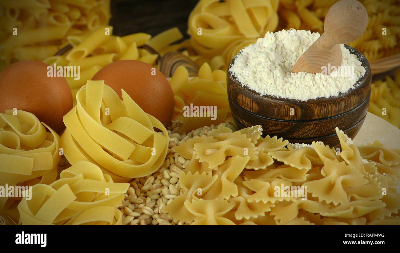 Italian Macaroni Pasta Uncooked Raw Food Photo Stock Photo - Alamy