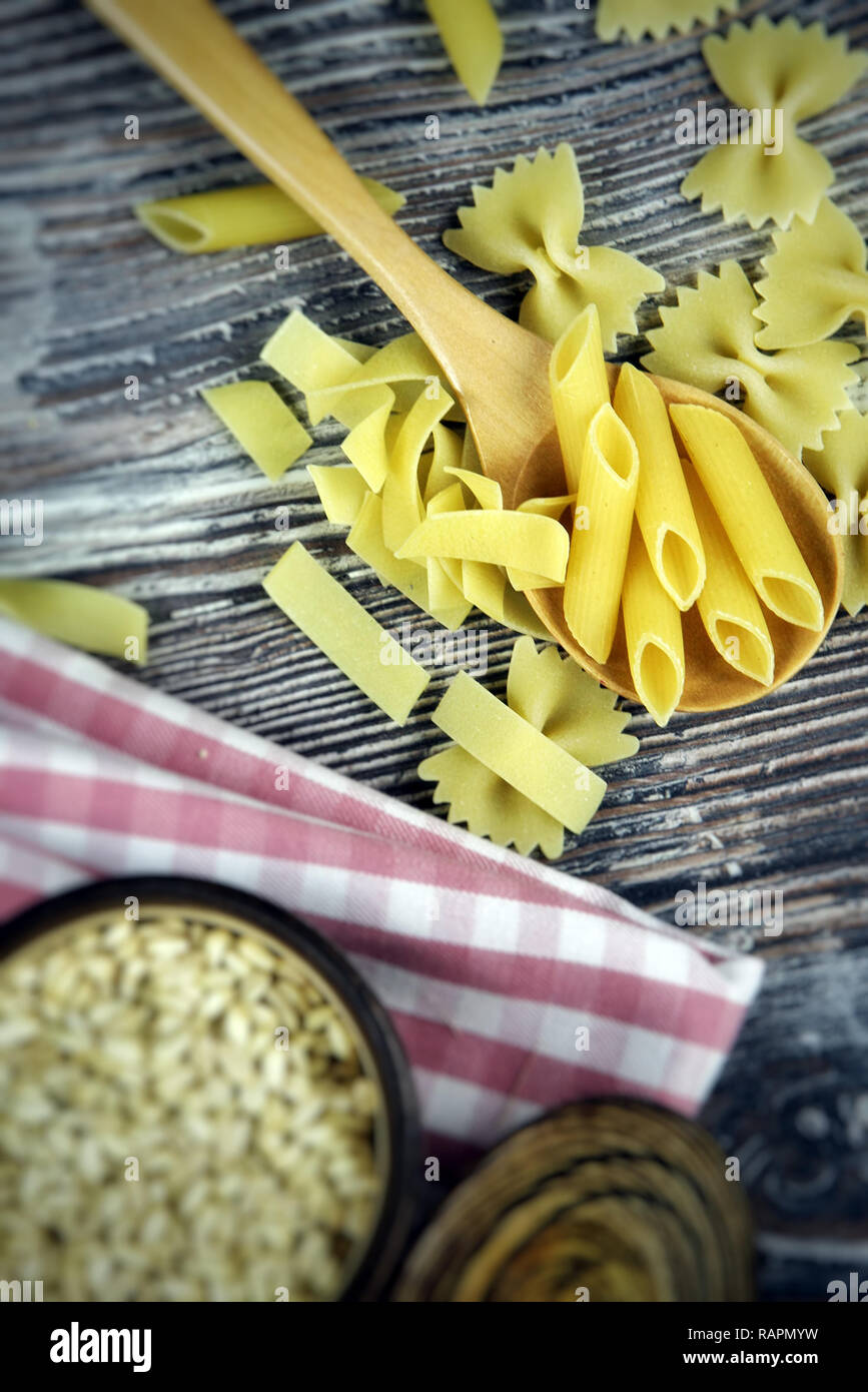 Italian Macaroni Pasta Uncooked Raw Food Photo Stock Photo - Alamy
