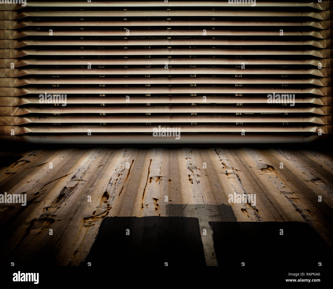 Abstract Metal Room Urban Interior Stage Background Stock Photo - Alamy