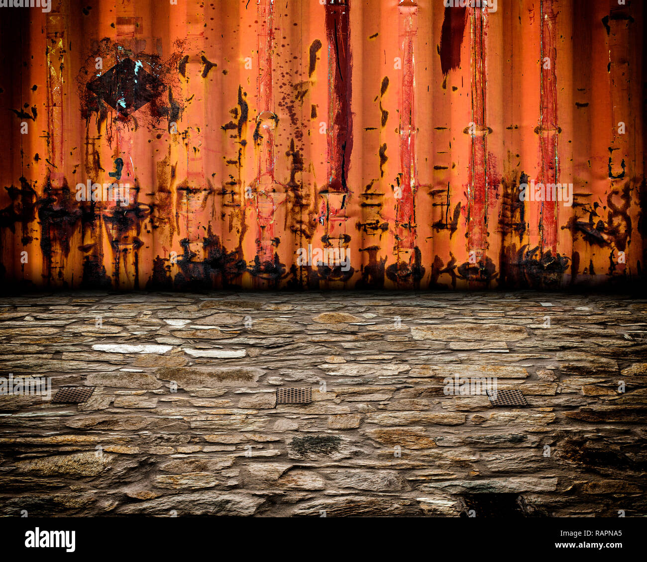 Abstract Metal Room Urban Interior Stage Background Stock Photo - Alamy