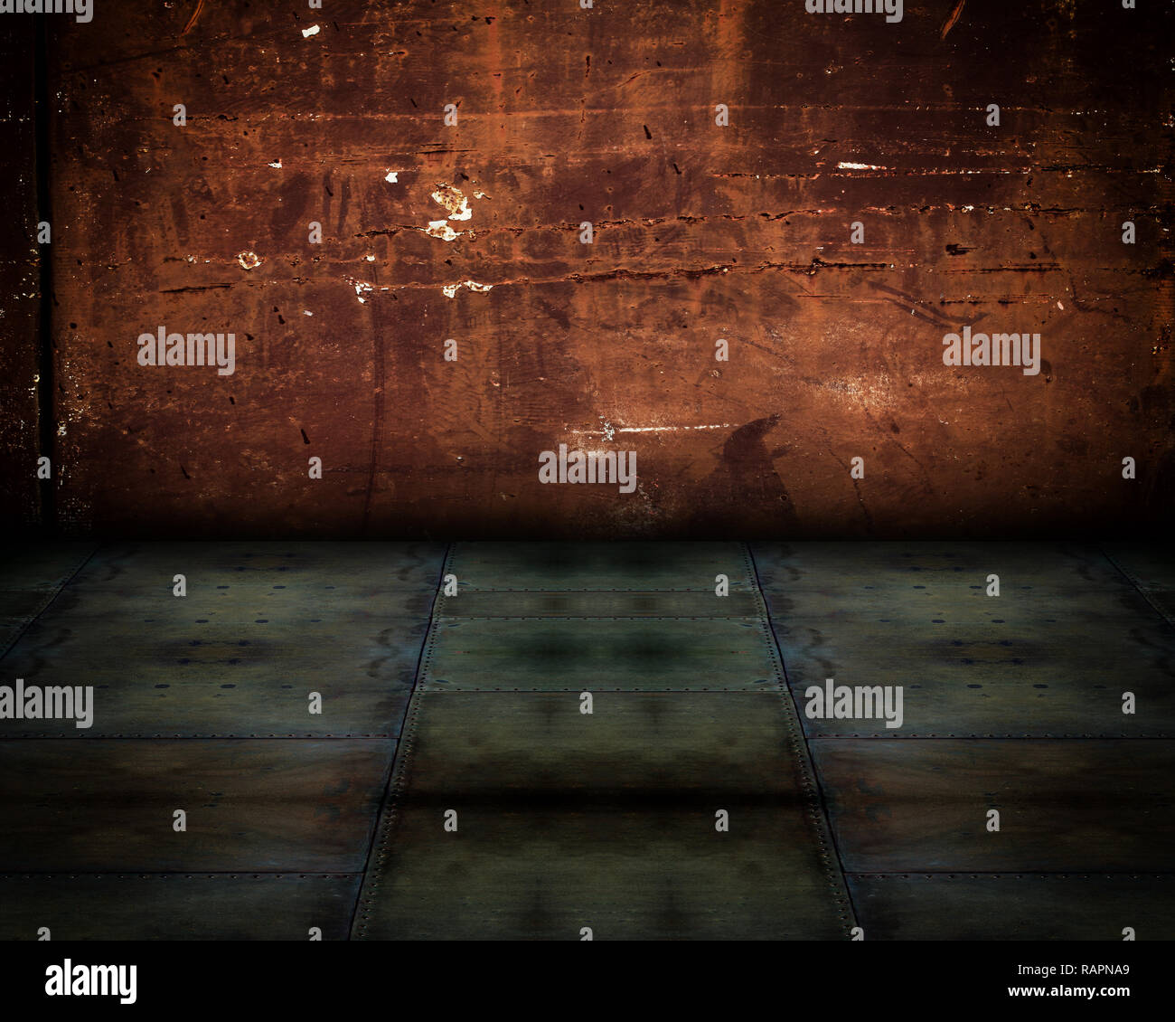 Abstract Metal Room Urban Interior Stage Background Stock Photo - Alamy