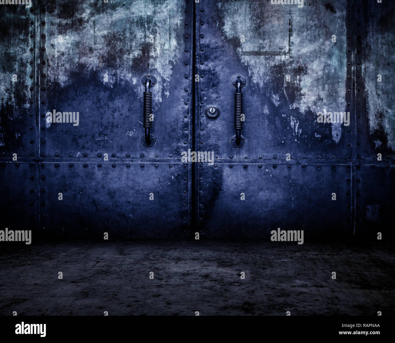 Abstract Metal Room Urban Interior Stage Background Stock Photo - Alamy