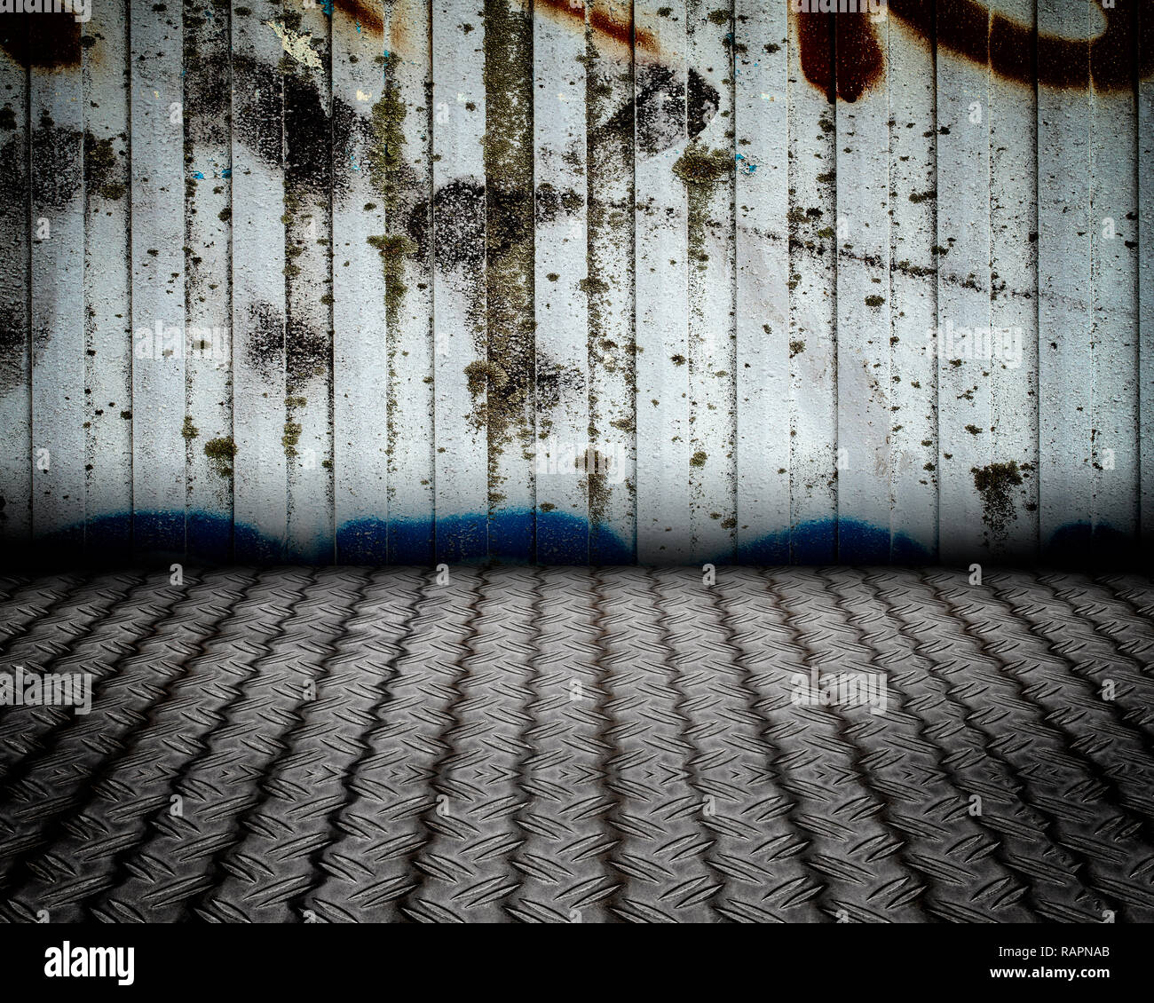 Abstract Metal Room Urban Interior Stage Background Stock Photo - Alamy