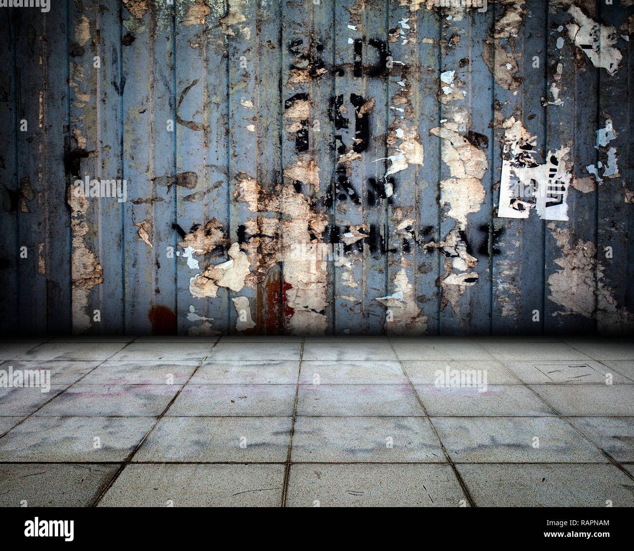 Abstract Metal Room Urban Interior Stage Background Stock Photo - Alamy