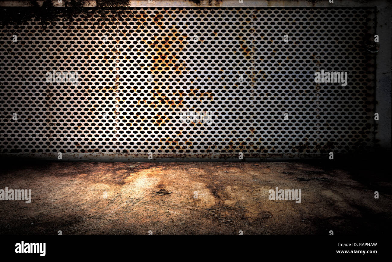 Abstract Metal Room Urban Interior Stage Background Stock Photo - Alamy