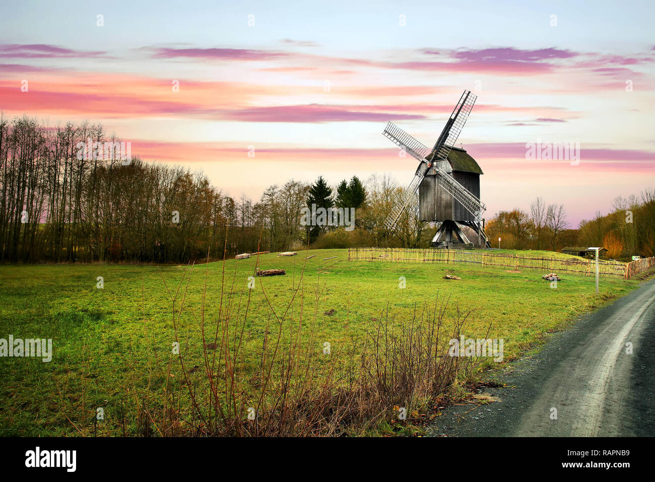 Wind Mill in Germany and Nature Landscape Photo Stock Photo - Alamy