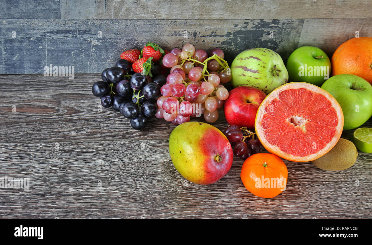 Mix of Vegetarian Organic Food Colorful Fresh Fruits Stock Photo - Alamy