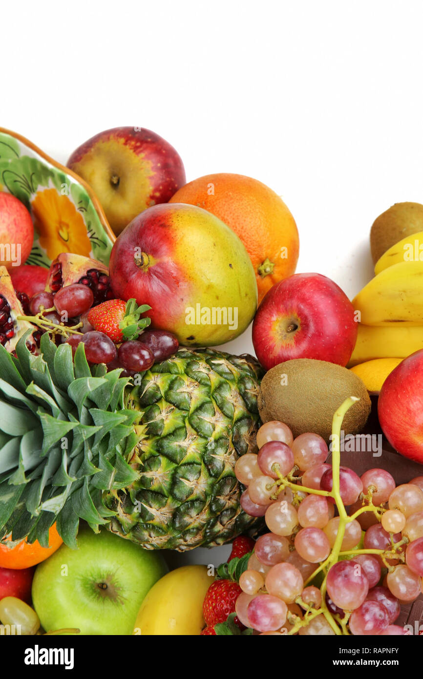 Mix of Vegetarian Organic Food Colorful Fresh Fruits Stock Photo - Alamy