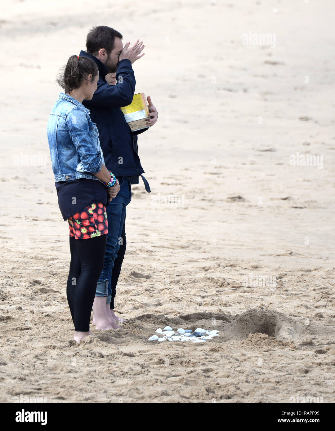 Eastenders Carter family during filming on a beach in Broadstairs, Kent ...