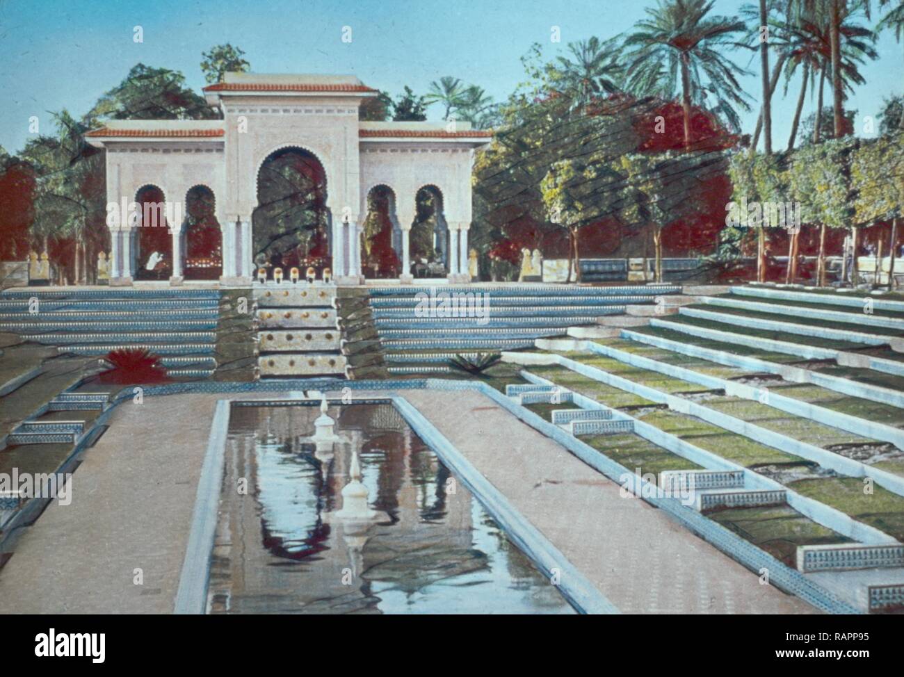 Cairo. Cairo's public gardens, terraced lawns. 1950, Egypt, Cairo ...