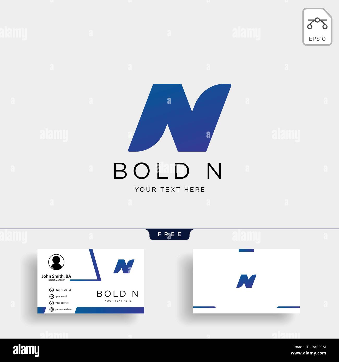 Letter N Bold Creative Logo template with business card template Stock ...
