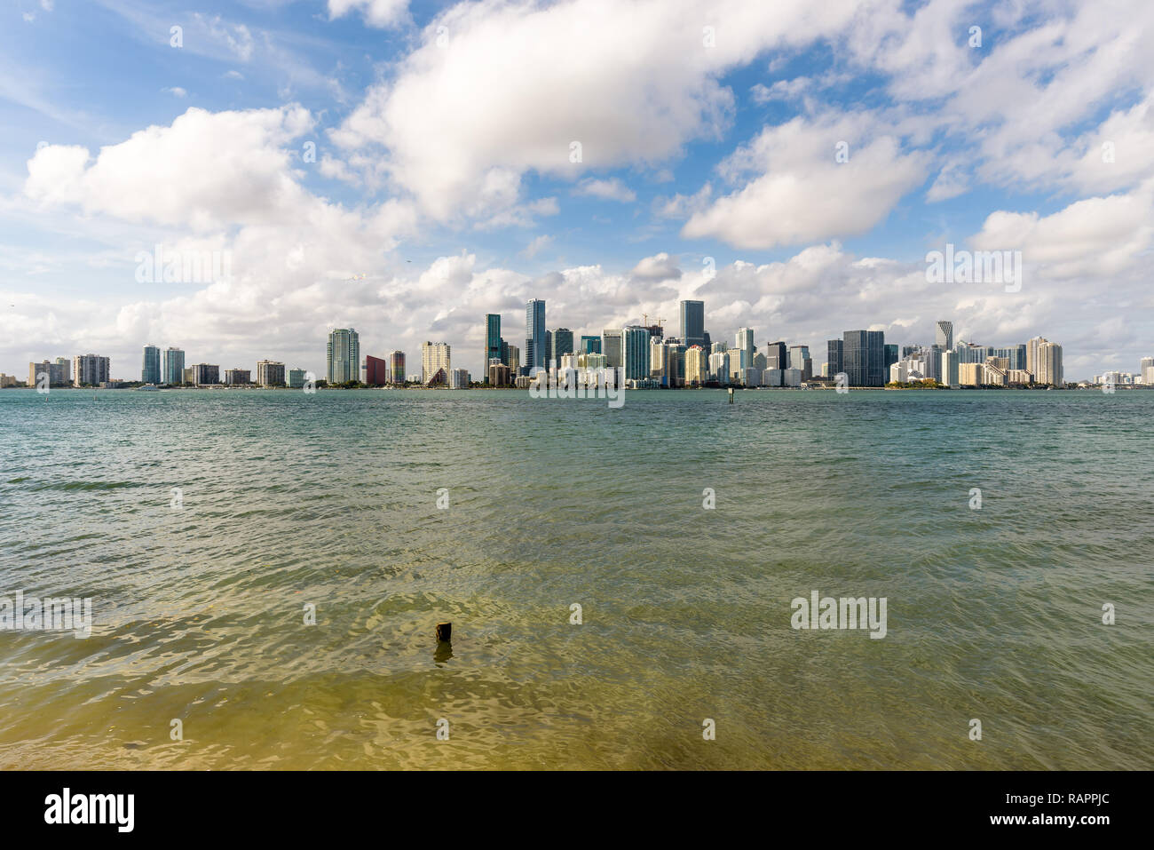 Panoramic high resolution cityscape of Downtown Miami, Florida, with ...