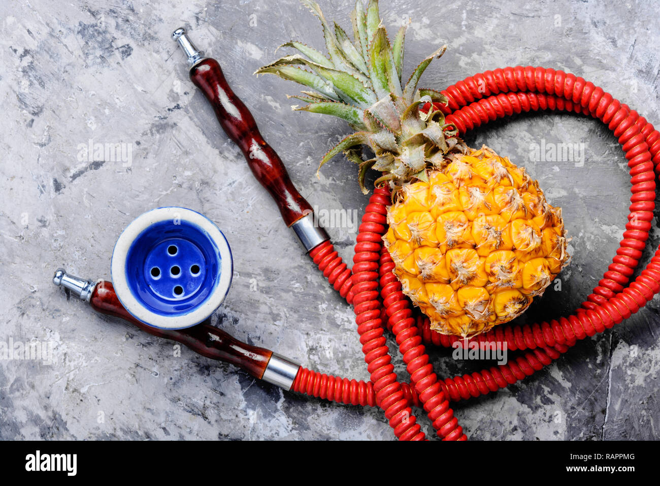 Fashionable fruit smoking hookah with a tobacco flavor of pineapple ...