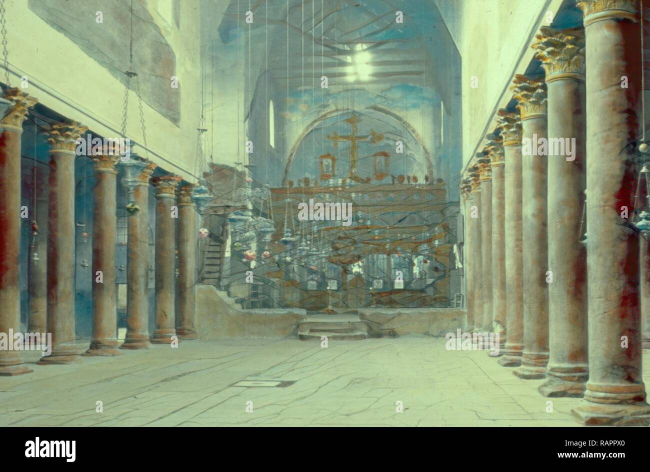 Bethlehem and surroundings, Interior of Church of the Nativity. 1950 ...