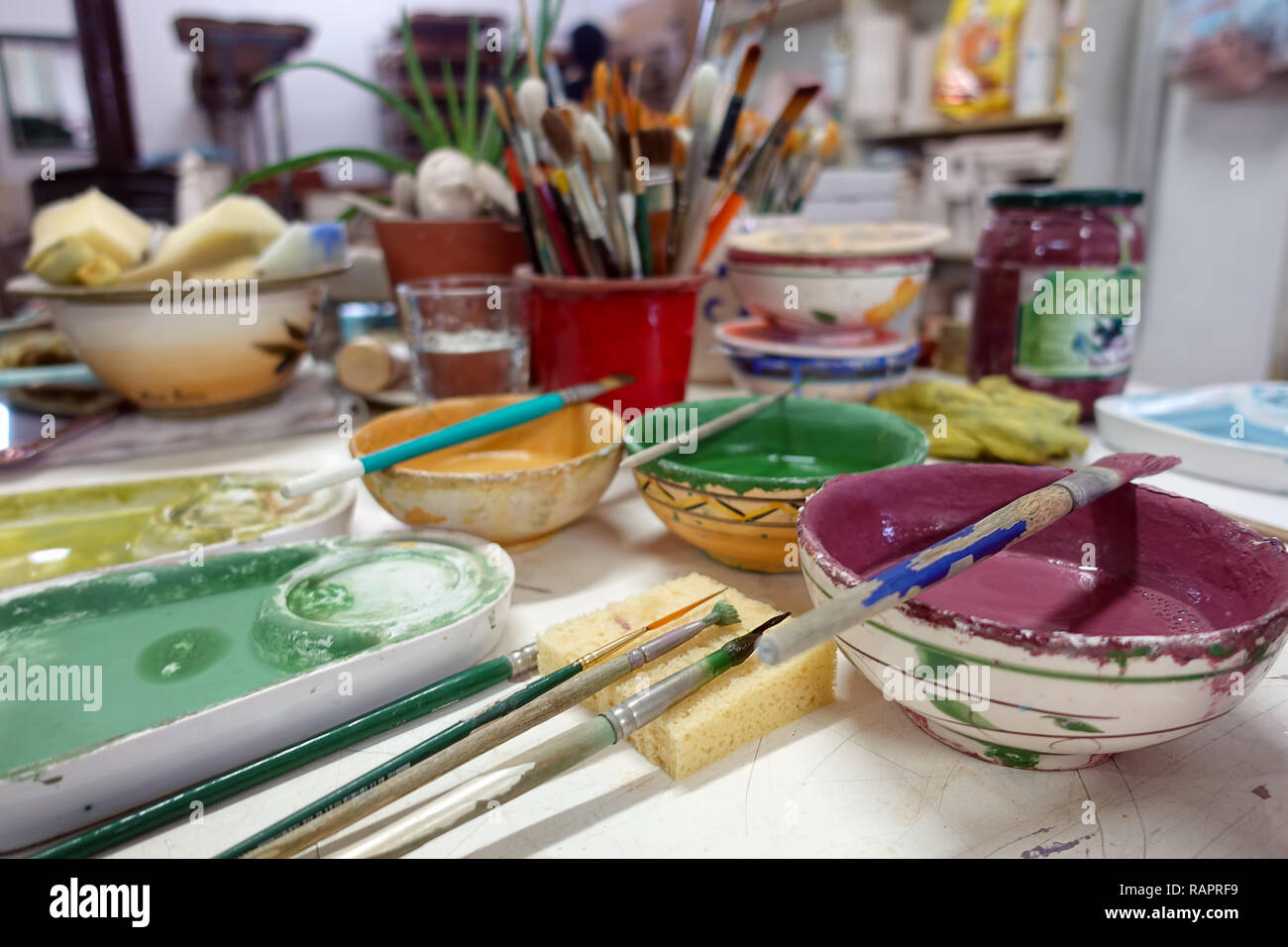 Art Object Paint Brush Equipment in Art School Stock Photo - Alamy