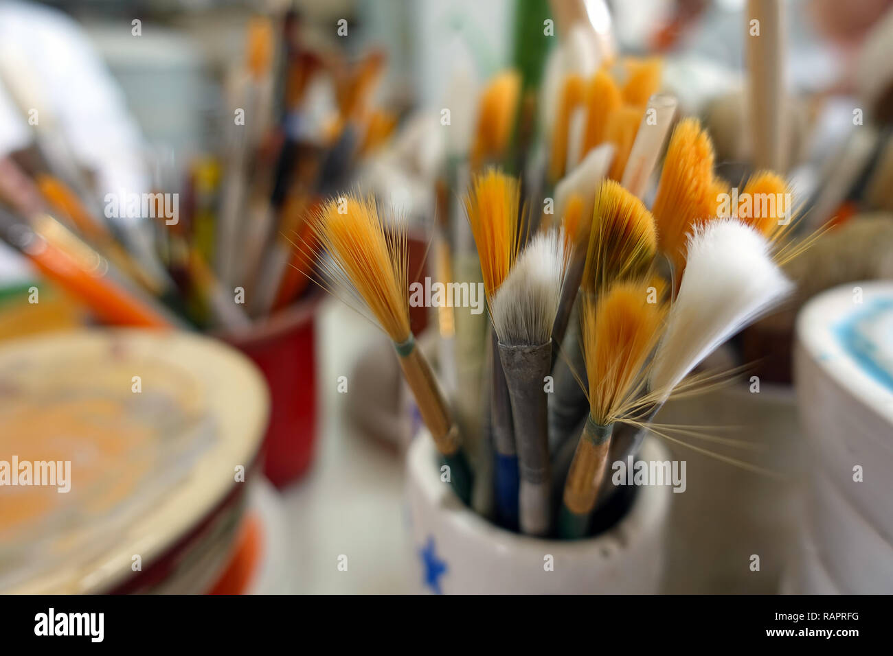 Art Object Paint Brush Equipment in Art School Stock Photo - Alamy