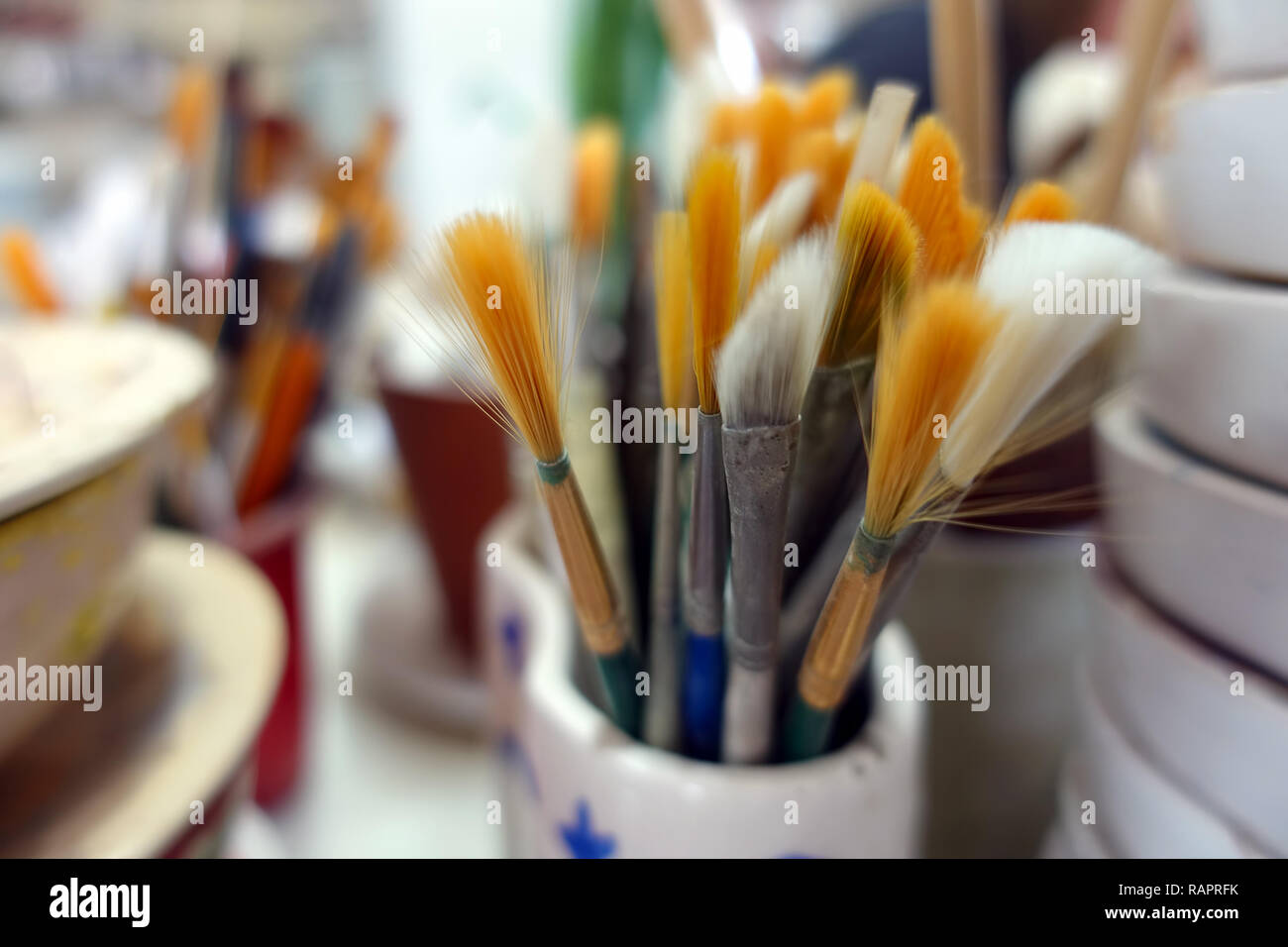 Art Object Paint Brush Equipment in Art School Stock Photo - Alamy