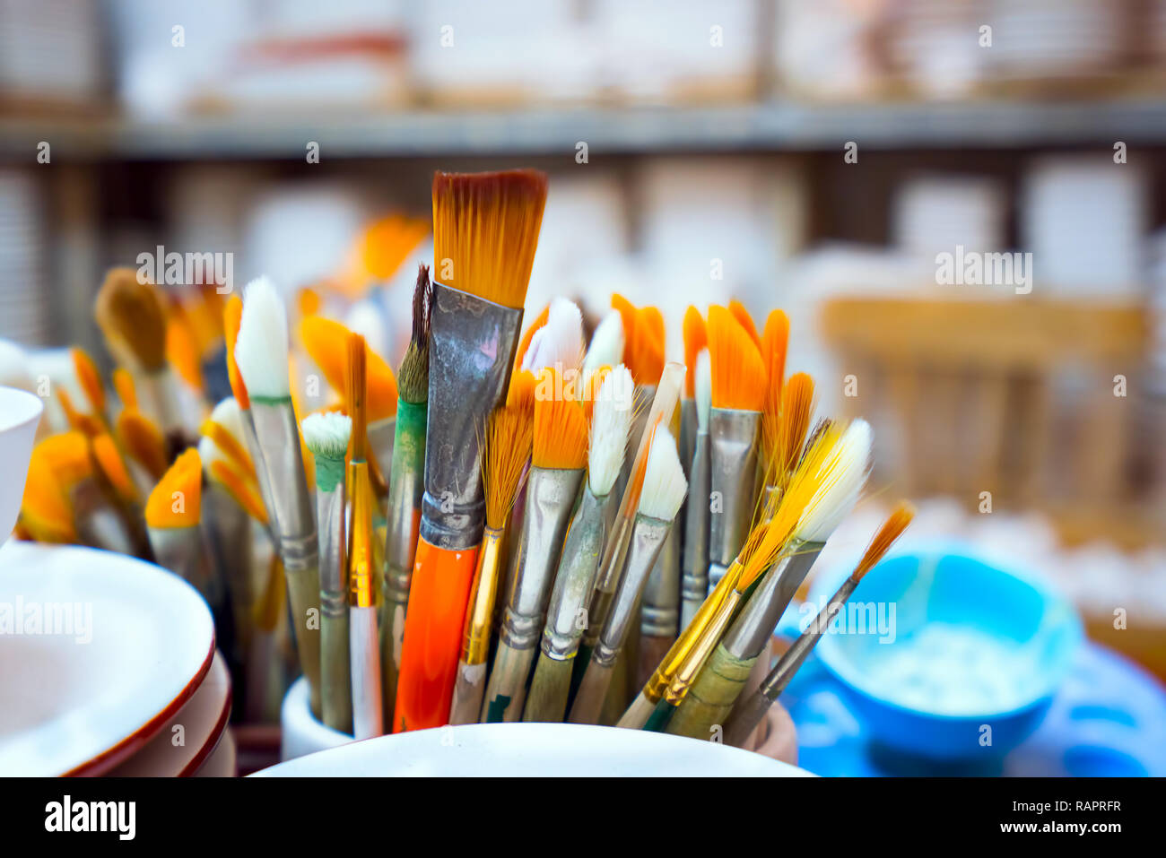 Art Object Paint Brush Equipment in Art School Stock Photo - Alamy