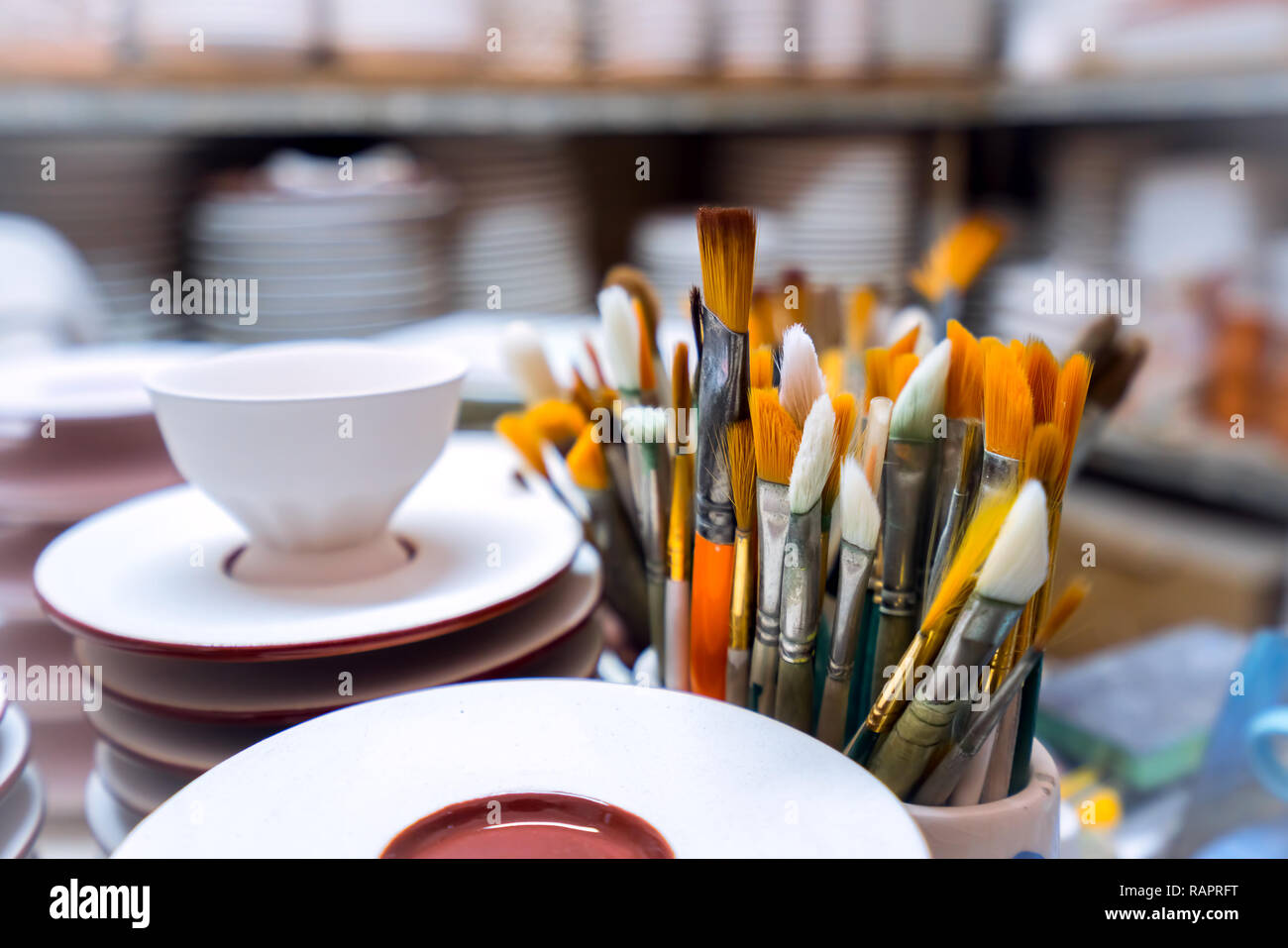 Art Object Paint Brush Equipment in Art School Stock Photo - Alamy