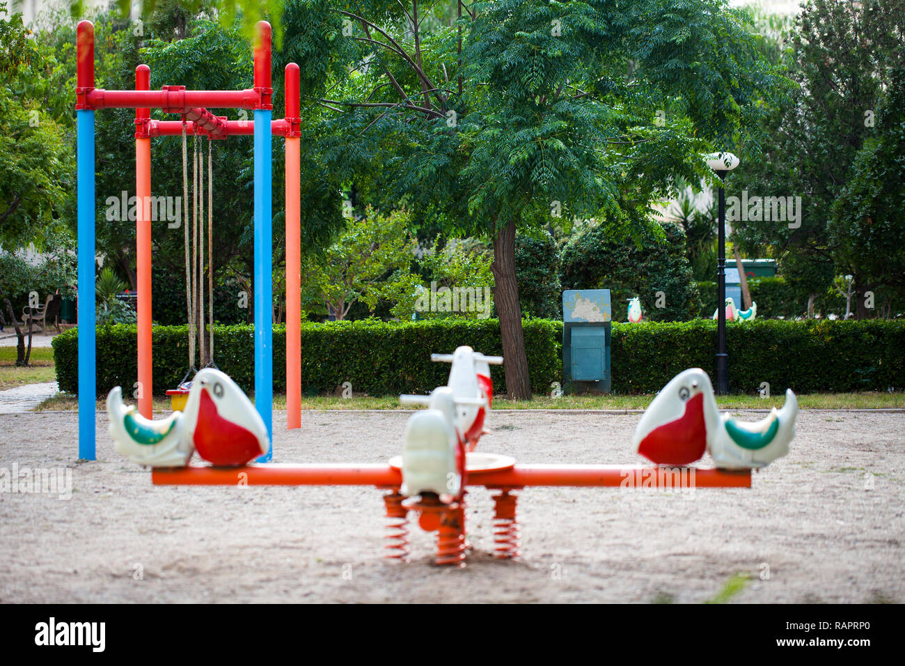Outdoor Children Playground for Fun Play Park Stock Photo - Alamy