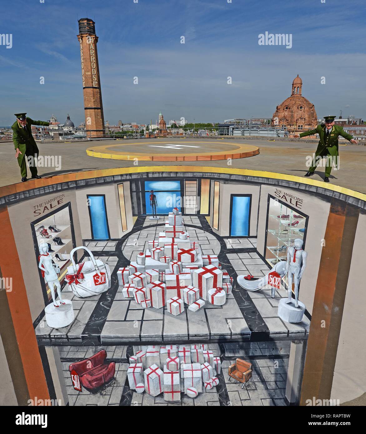 Harrods unveils a giant 3D artwork on its rooftop ahead of the store's ...
