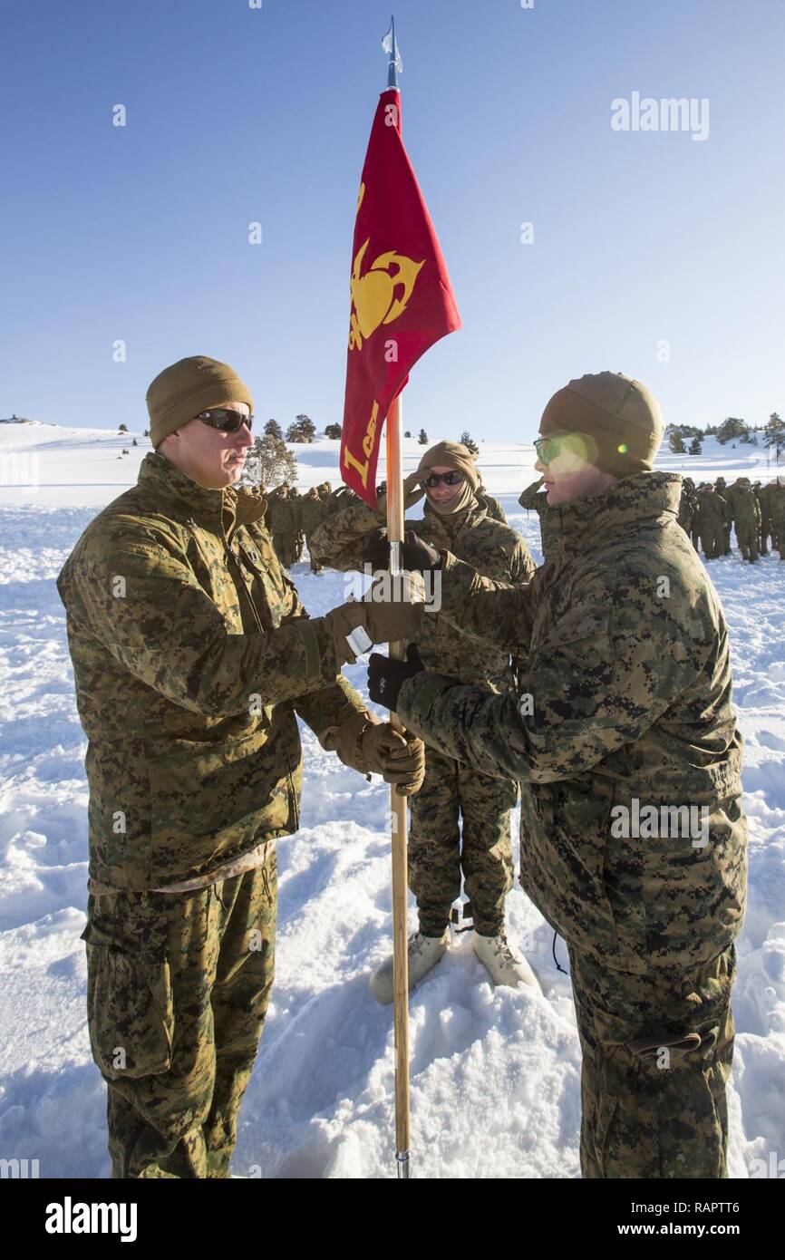 U.S. Marine Corps Capt. Paul Hutchinson (right), combat engineer ...