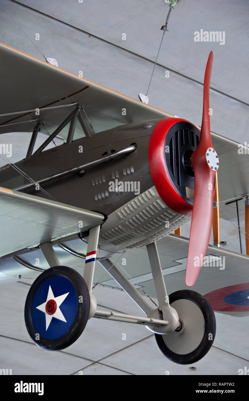 Spad S.XIII A small biplane on display, at the Imperial War Museum ...