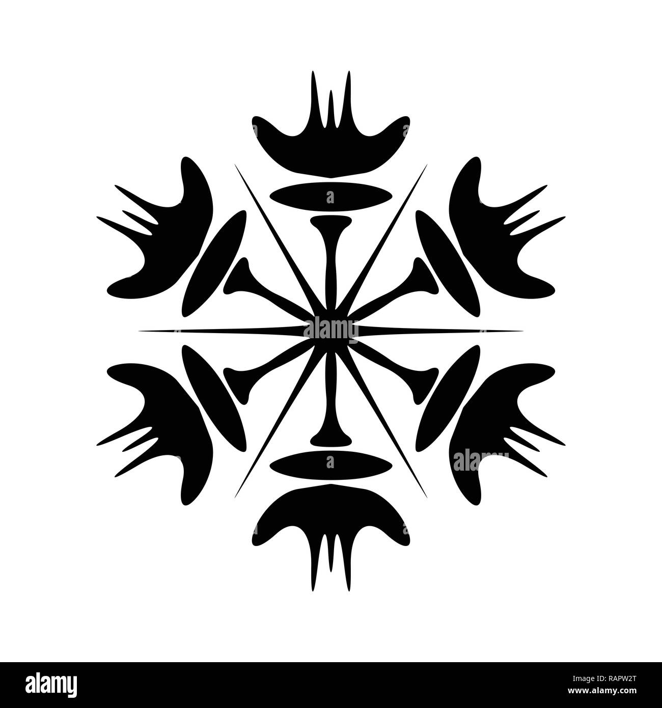 Simple Snowflake Template Stock Vector Image & Art - Alamy