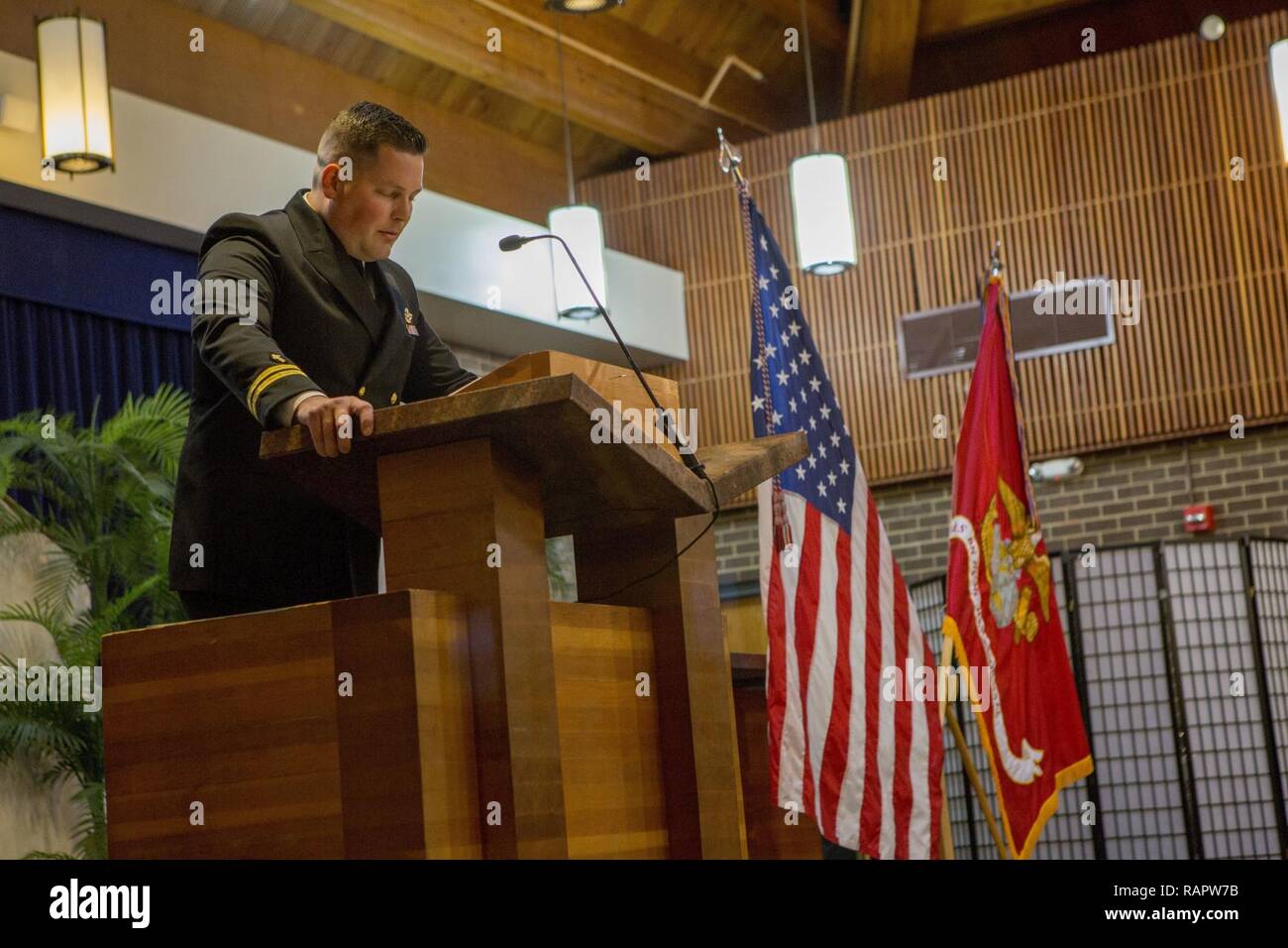 U.S. Navy Lt. Chad A. Goddard, chaplain, Headquarters and Service ...
