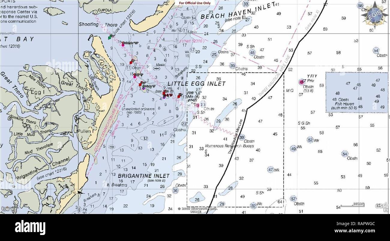 Marked on this chart are the locations of the six aids to navigation in ...