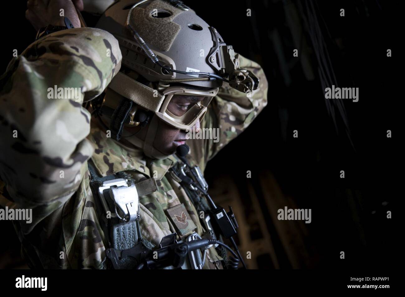 A U.S. Air Force loadmaster assigned to the 9th Special Operations ...