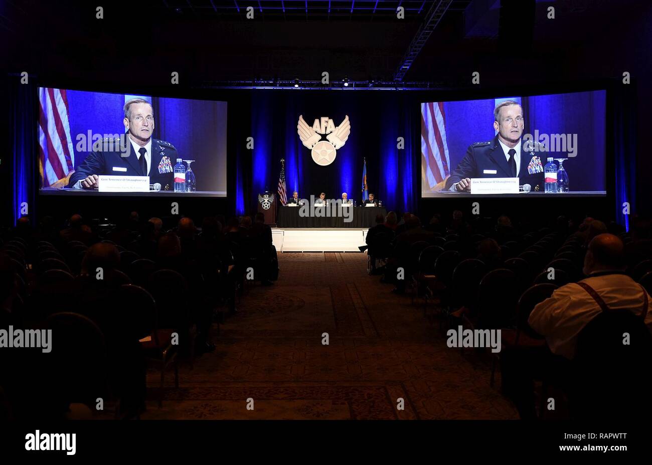 U.S. Air Force Major Command commanders speak during a panel on ...