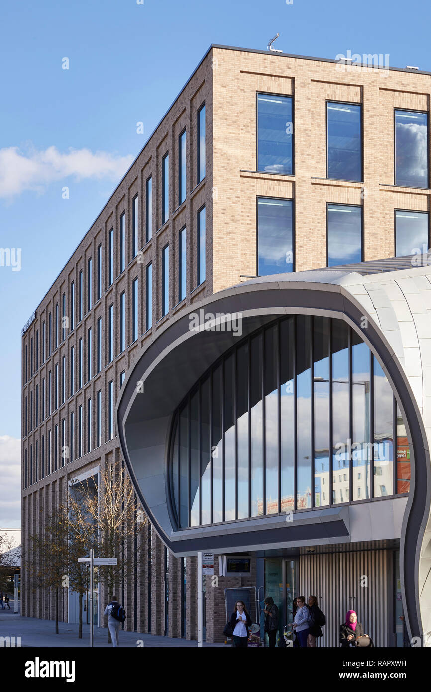 Facade juxtaposition. The Porter Building, Slough, United Kingdom ...