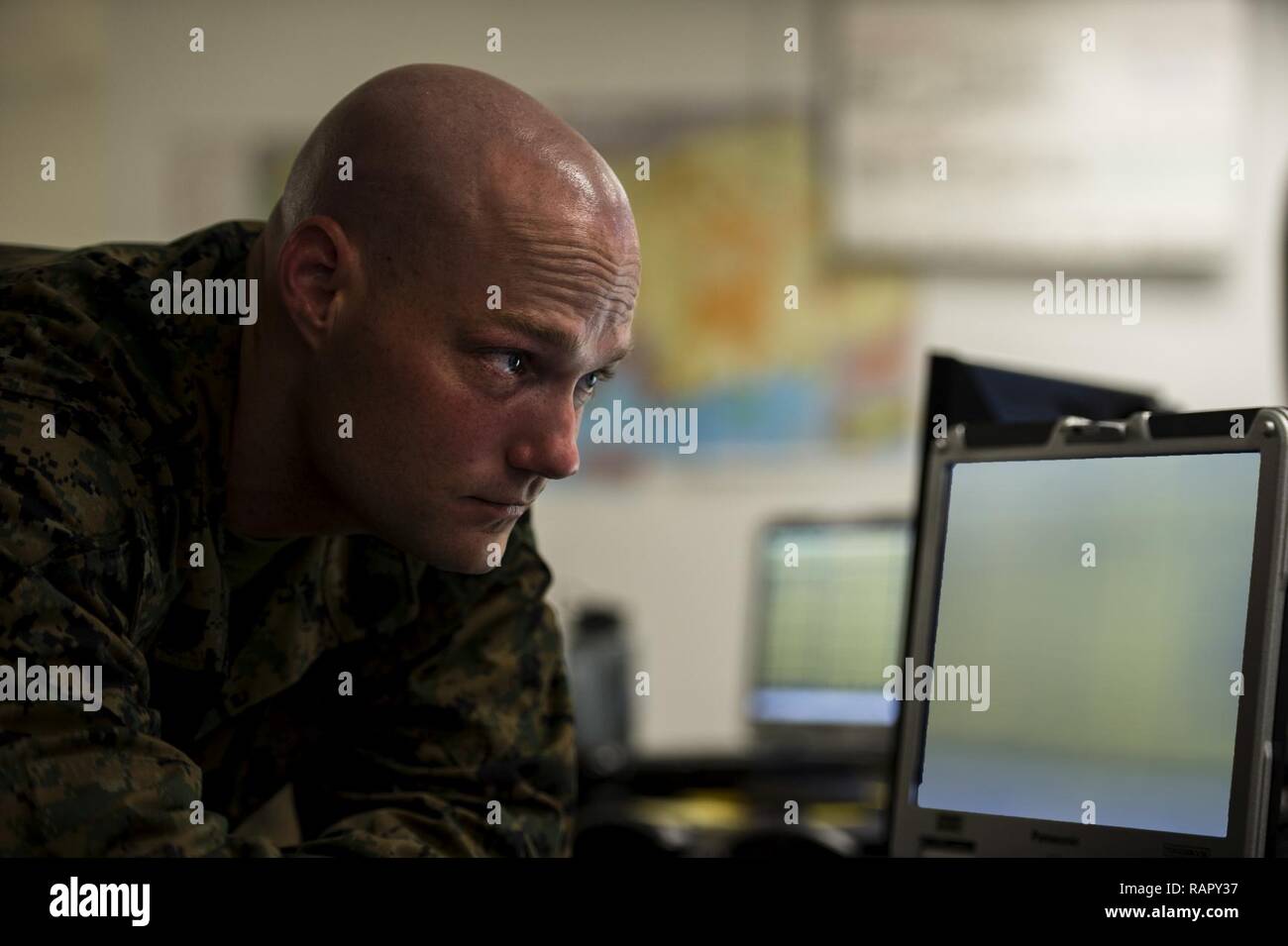 U.S. Marine Staff Sgt. Christopher Strelczyk, a radio technician from ...