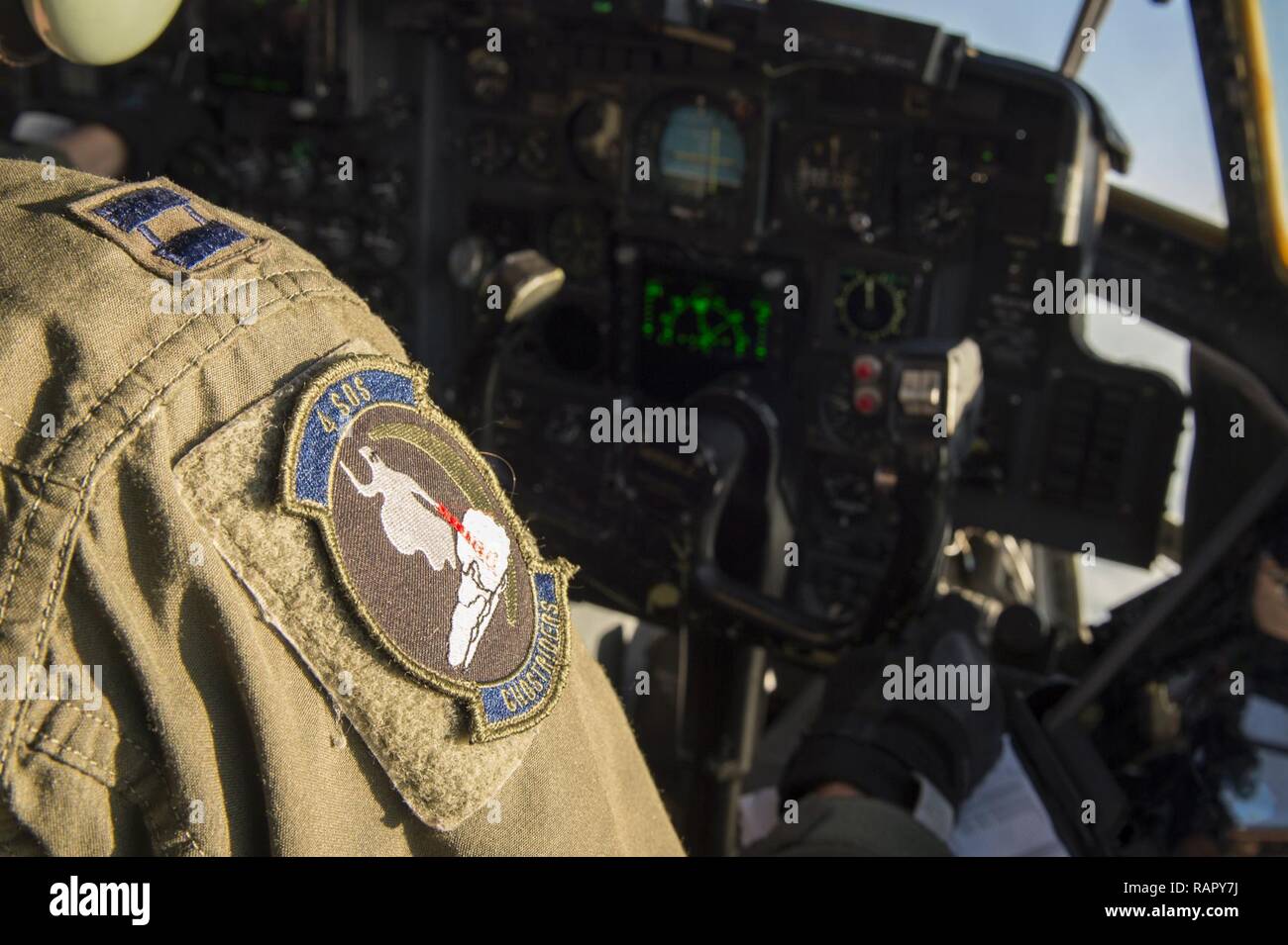 A U.S. Air Force pilot from the 4th Special Operations Squadron flies ...