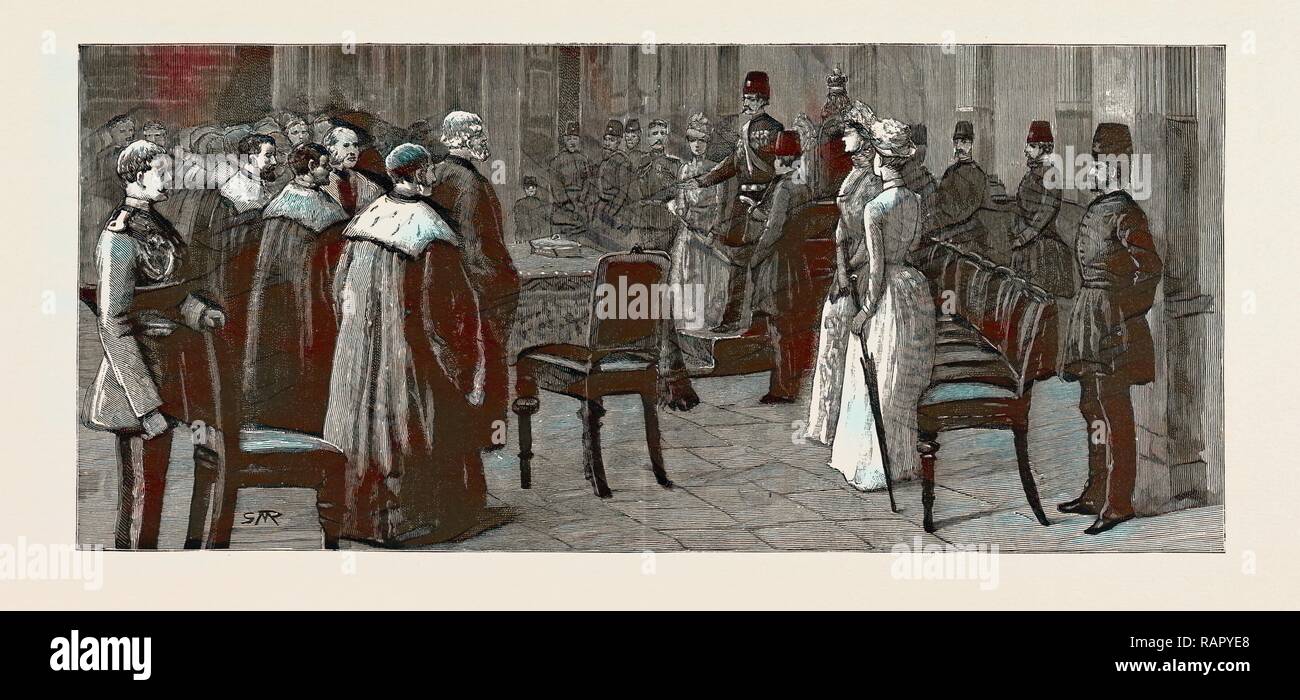 The Shah of Persia in Scotland: the Shah receiving an address at the ...