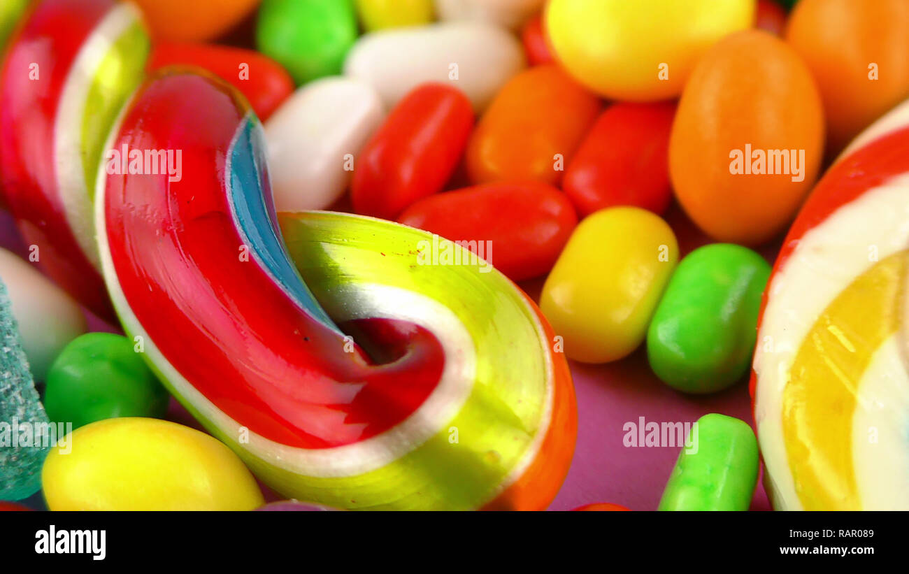 Candy Sweet Jelly Lolly and Delicious Sugar Dessert Stock Photo - Alamy