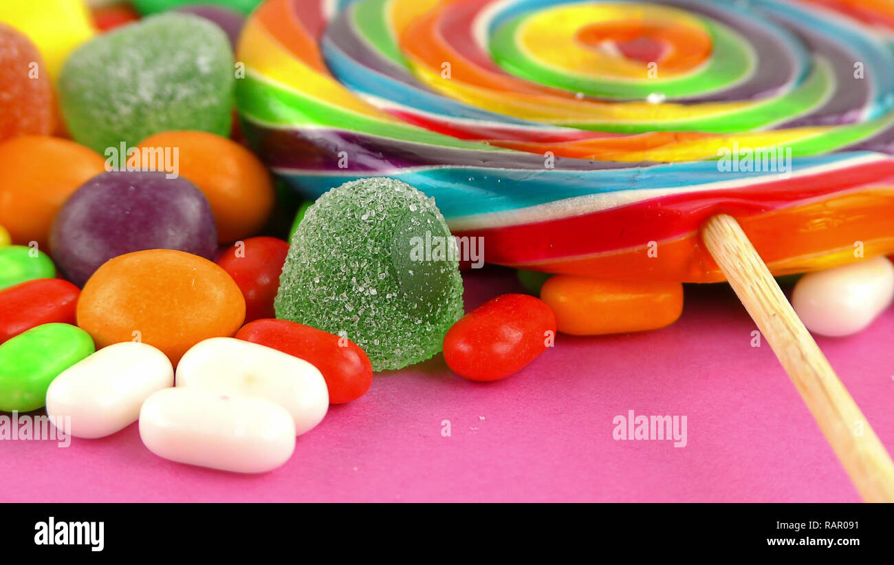 Candy Sweet Jelly Lolly and Delicious Sugar Dessert Stock Photo - Alamy