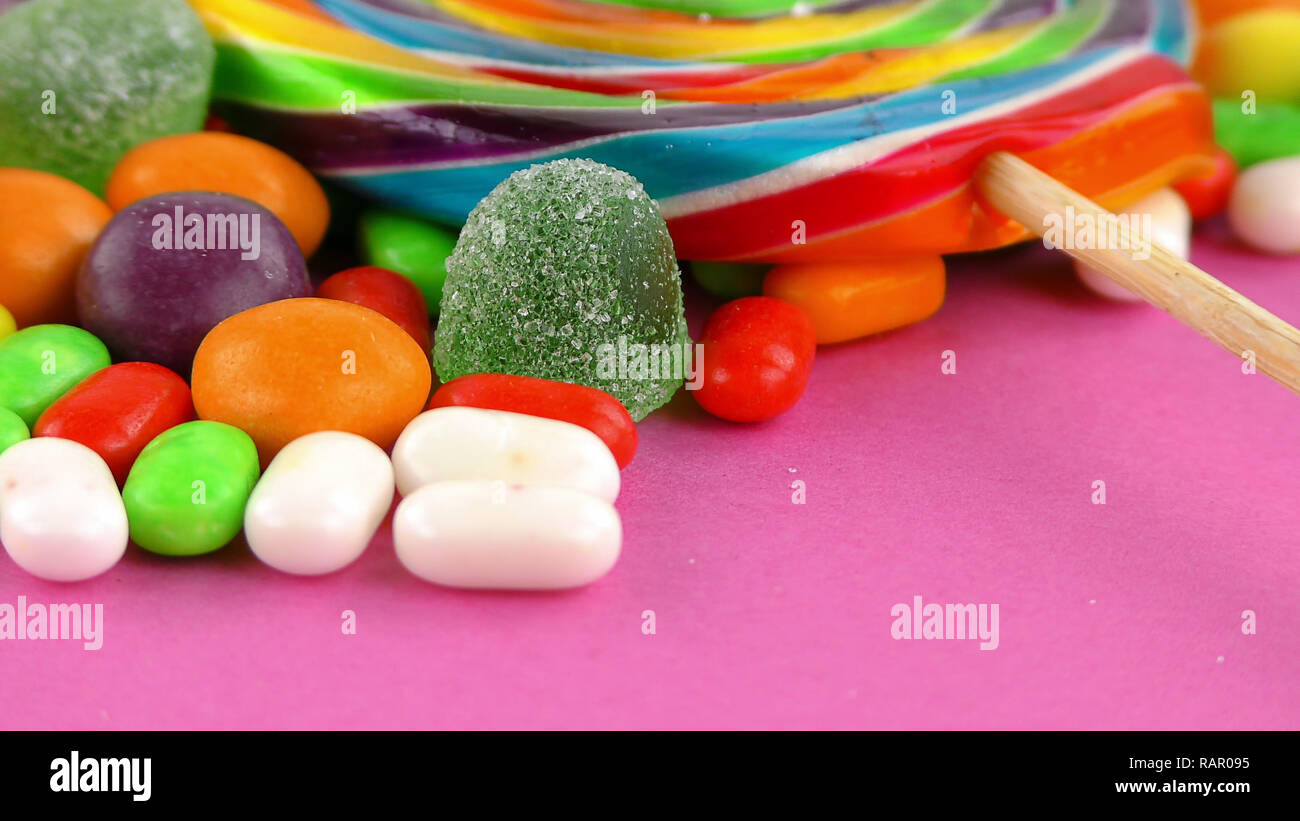 Candy Sweet Jelly Lolly and Delicious Sugar Dessert Stock Photo - Alamy