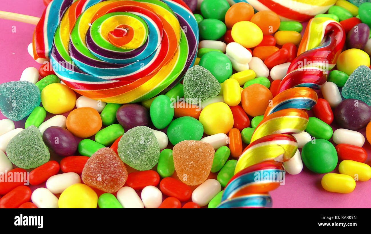 Candy Sweet Jelly Lolly and Delicious Sugar Dessert Stock Photo - Alamy