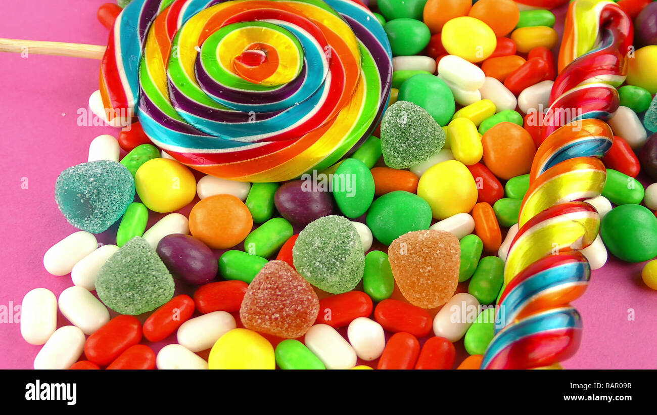 Candy Sweet Jelly Lolly and Delicious Sugar Dessert Stock Photo - Alamy