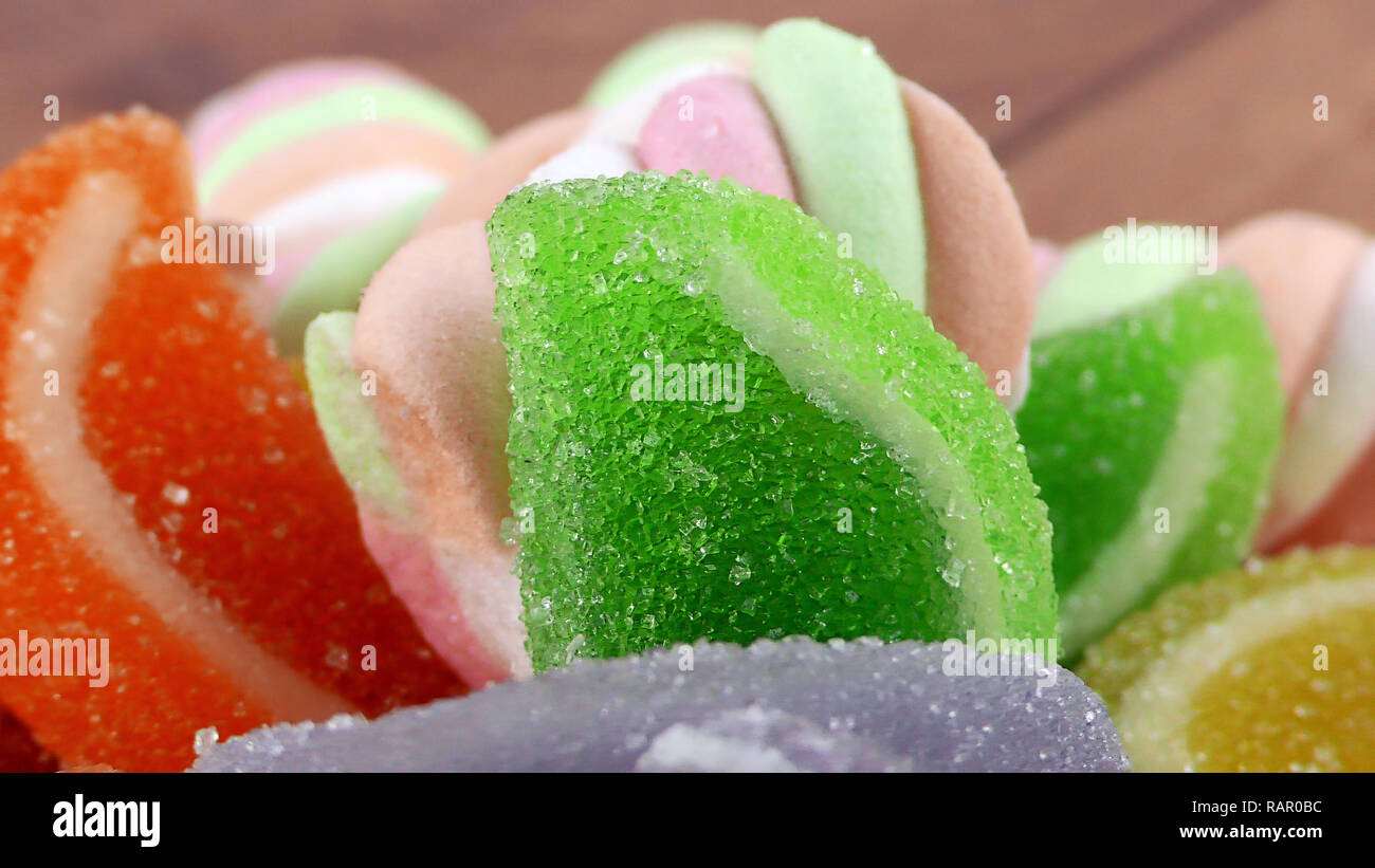 Candy Sweet Jelly Lolly and Delicious Sugar Dessert Stock Photo - Alamy