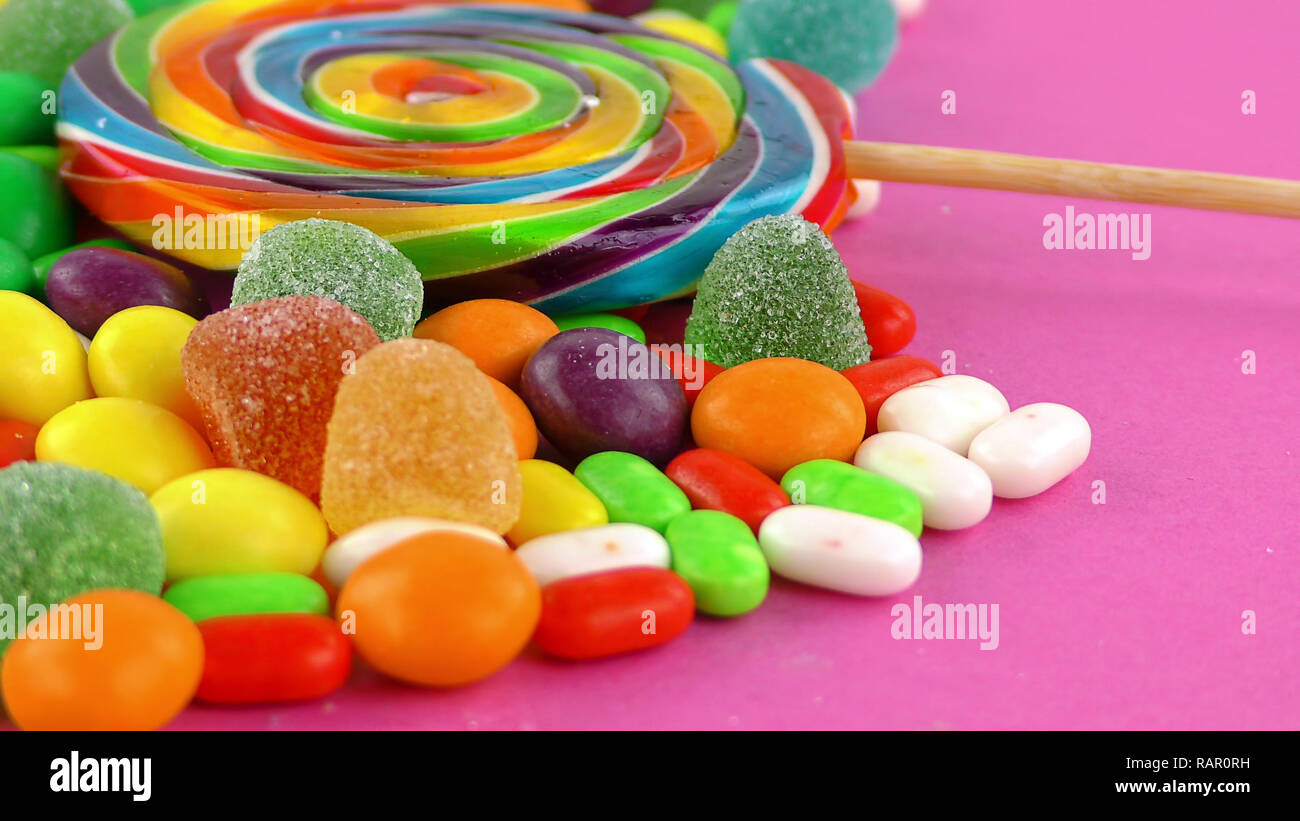 Candy Sweet Jelly Lolly and Delicious Sugar Dessert Stock Photo - Alamy