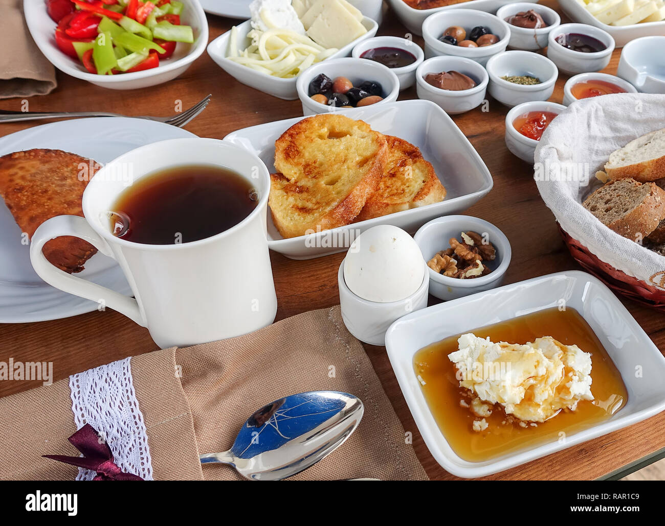 Turkish Traditional Breakfast Table Looks so Delicious Stock Photo - Alamy