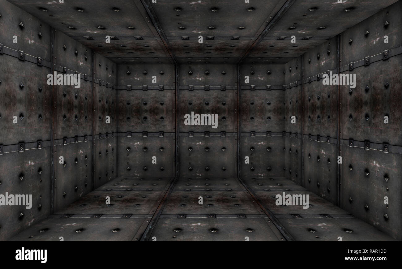 Urban Abstract Interior Metal Room Background Stage Stock Photo - Alamy