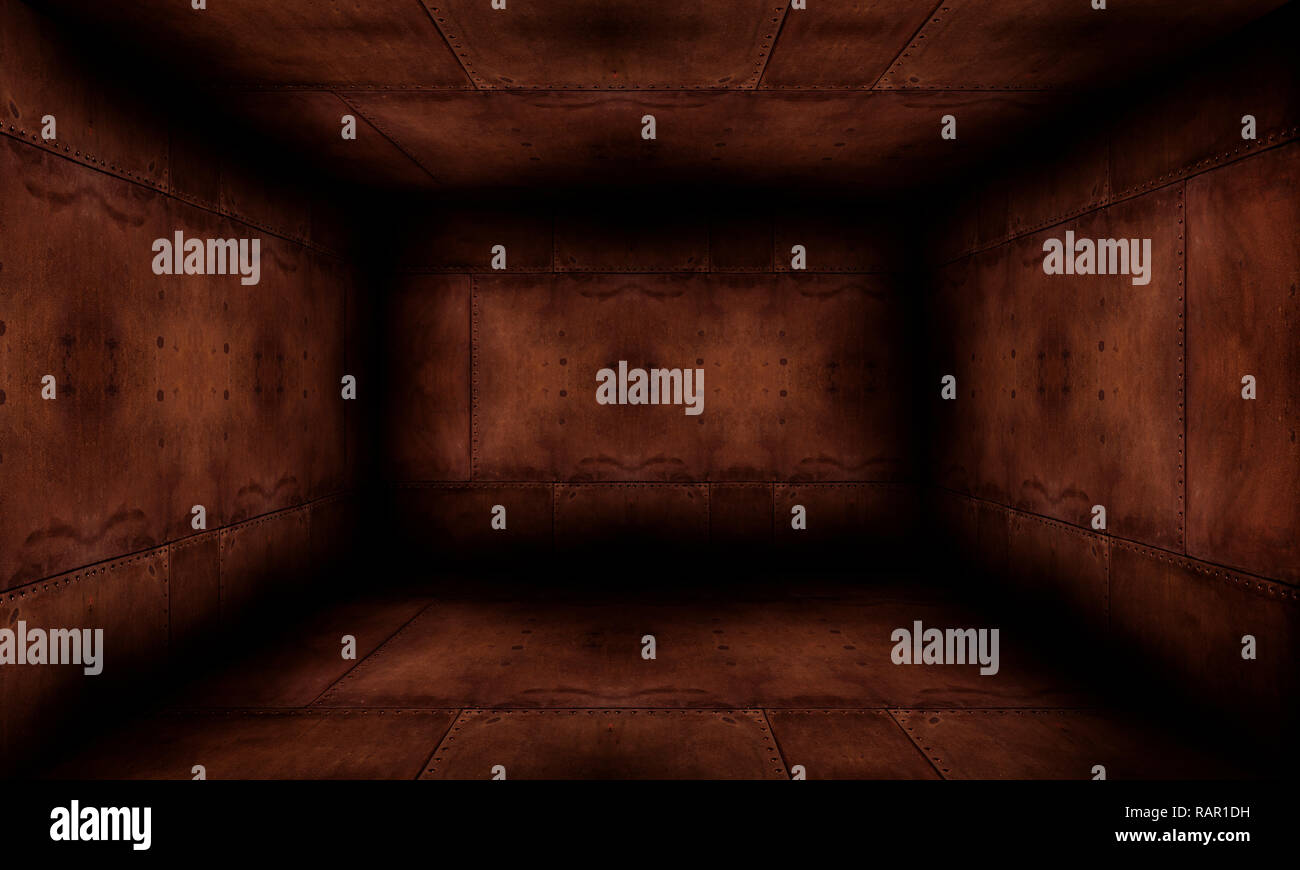 Urban Abstract Interior Metal Room Background Stage Stock Photo - Alamy