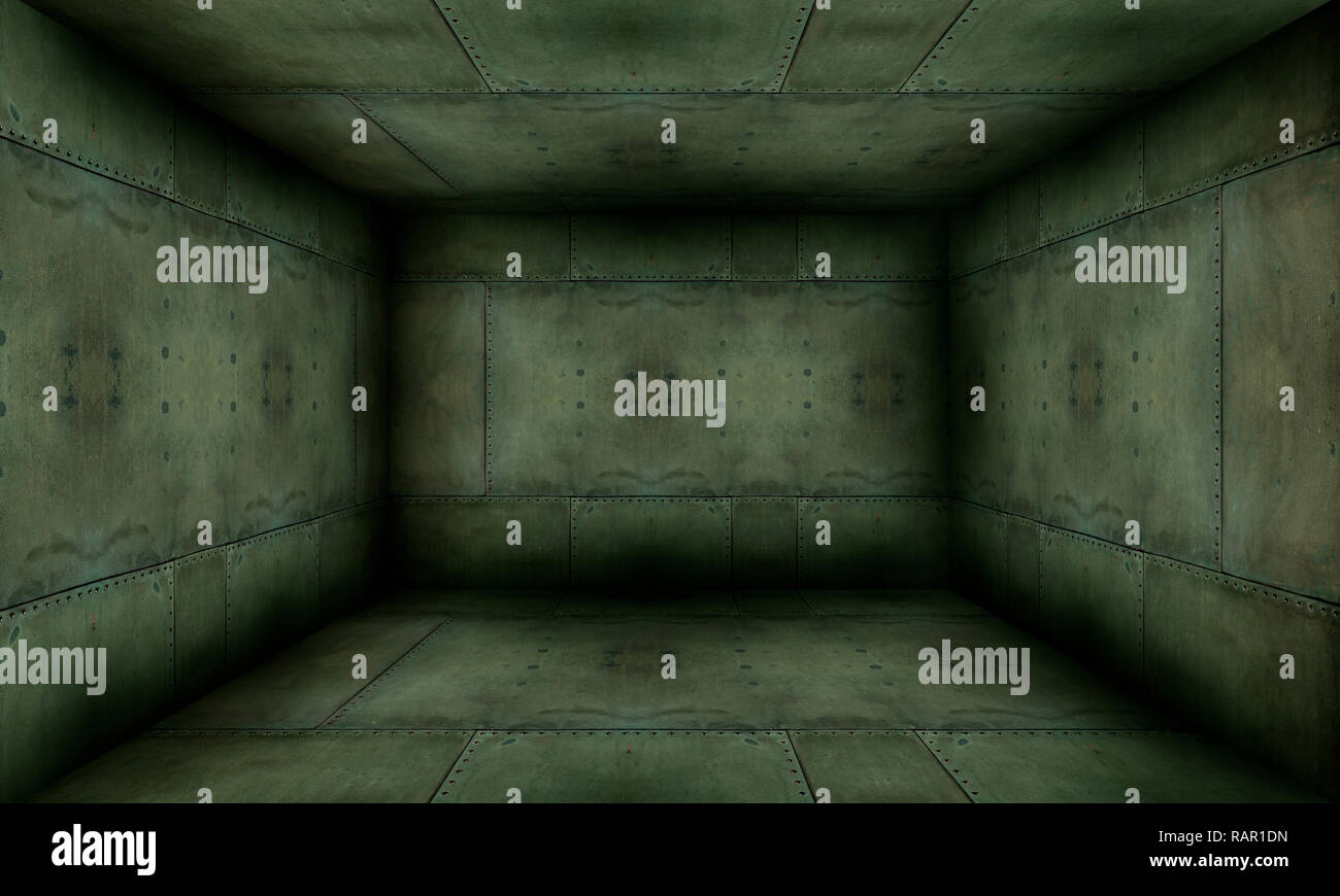 Urban Abstract Interior Metal Room Background Stage Stock Photo - Alamy