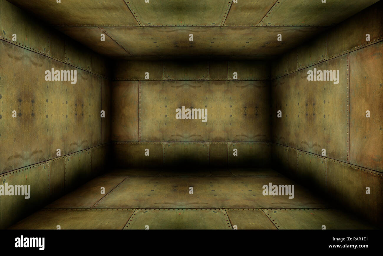 Urban Abstract Interior Metal Room Background Stage Stock Photo - Alamy